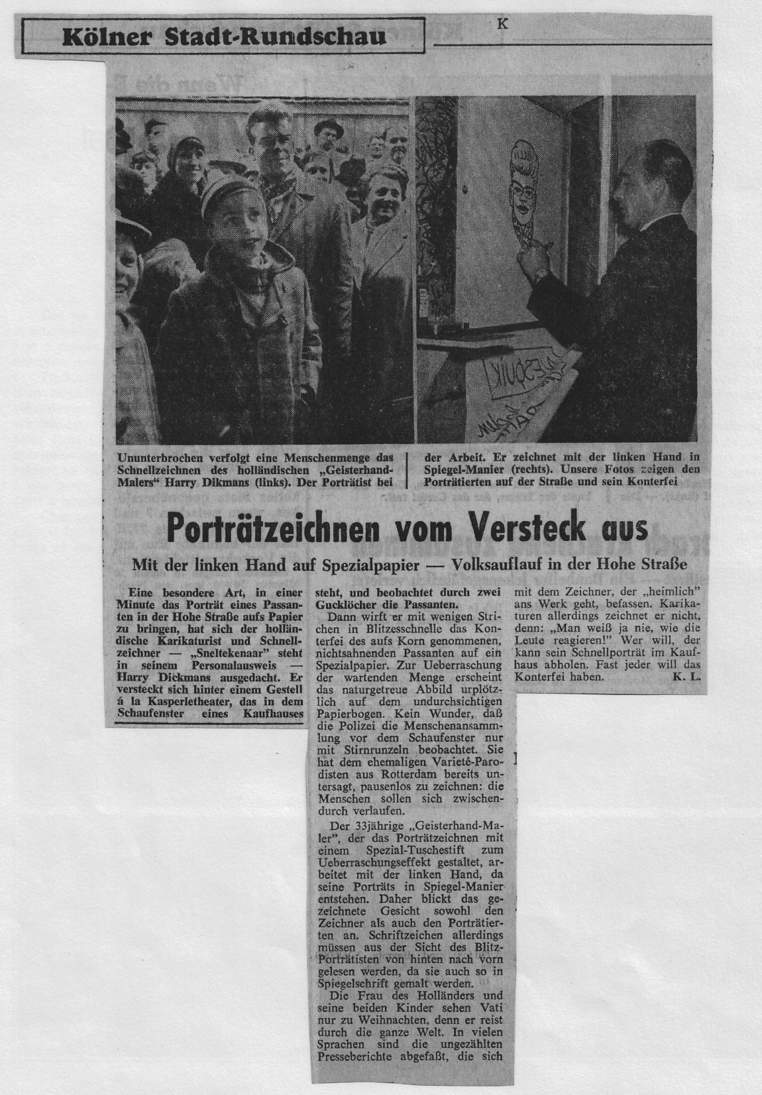 Fenomeen sneltekenaar – Harry Dikmans