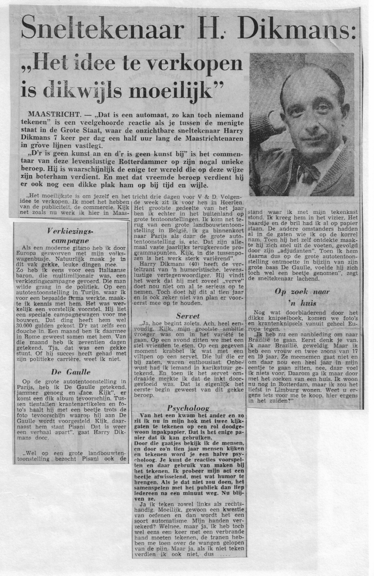 Fenomeen sneltekenaar – Harry Dikmans